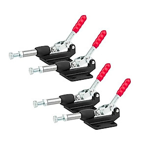 POWERTEC 4PK Toggle Clamp, 500lbs Holding Capacity, 305CM Quick Release Push/Pull Clamp for Woodworking Jigs and Fixtures, Pocket Hole Jigs, Welding, CNC (20318-P4)