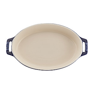 STAUB Ceramics Oval Baking Dish Set, 2-piece, Dark Blue