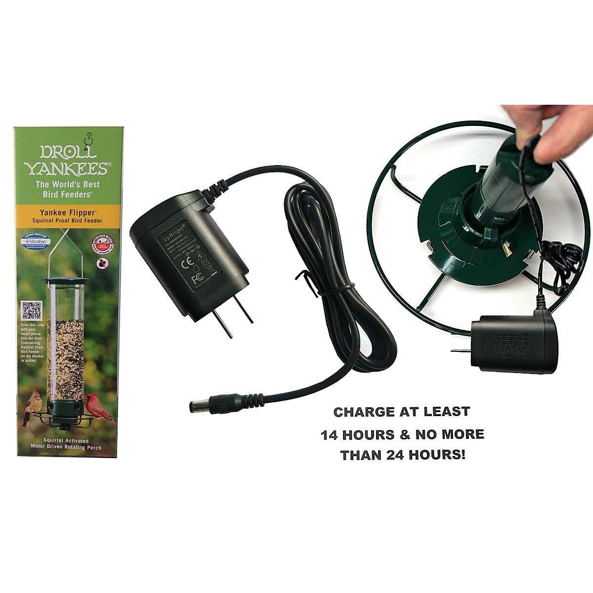 UpBright 4.5V 5.2V AC/DC Adapter Compatible with Yankee Flipper DSC-3PFB-05 FUS 052055 DSC-3PFB-05FUS FUS052055 Bird Feeder Droll Yankees DSA-6PG-05 DV4530 DV-4530 4.5VDC 5.2VDC Power Supply Charger