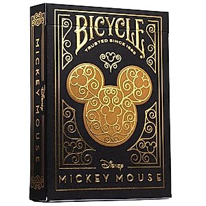 Bicycle Disney Mickey Mouse Inspired Black and Gold Playing Cards