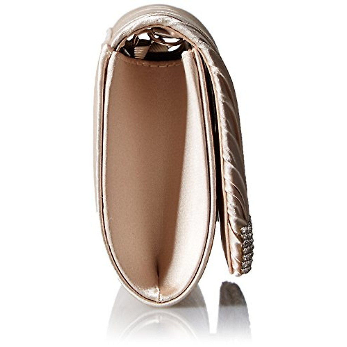 Jessica McClintock womens Chloe Satin Clutch Evening Handbag, Champagne, One Size US
