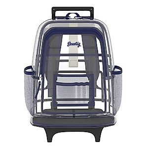 seastig Clear Backpack Rolling Backpack for Kids 18in Double Handle Wheeled Backpack Children Luggage for School, Travel