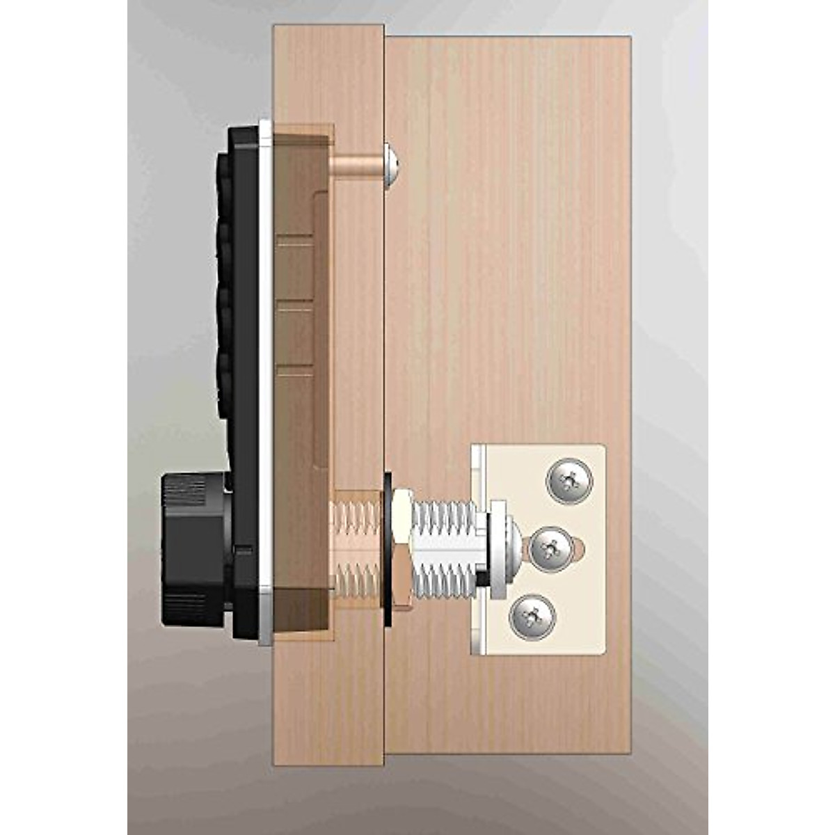 FJM Security Products Combi-Cam E, 7910-K10, Electronic Cabinet Lock, Black Finish, Small