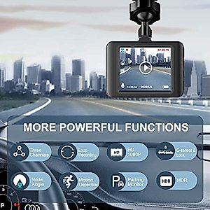Dash Cam ,【2023 New Version】 1080P Full HD Dash Camera for Cars Front with 2.4-Inch LCD Screen, Night Vision, 170° Wide Angle, G-Sensor Motion Detection and Parking Monitor , Loop Recording