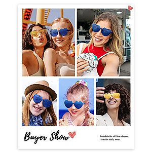 Gaiatop Heart Sunglasses for Women Candy Color Transparent Rimless Heart Glasses for Girls Cute Heart Shaped Sunglasses