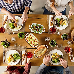 FLORWOD Small Baking Dish, Rectangular Baking Pan with Handles, White Porcelain Casserole Dish for 1 or 2 Person, 6.5x5x1.5in