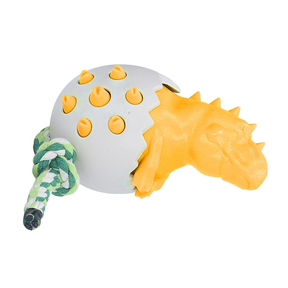 Ddewing Dog Toothbrush Chew Toys Dinosaur Egg Dog Chew Toys Dog Chew Toy for Aggressive Chewers Bite Resistance Dog Toothbrush Chew Toys for Dog Dental Care (Orange)