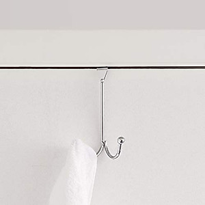 Home Basics 2 Hook Over The Door Hanger, Chrome