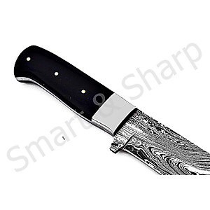 Smart & Sharp Custom Handmade Damascus Steel Hunting Knife/Skinning Knife AA-17244 and 17245 (Black Micarta)