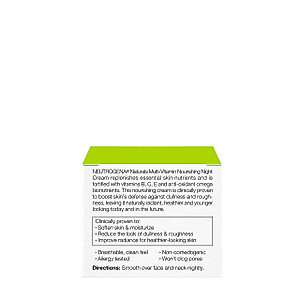 Neutrogena Naturals Multi-Vitamin Moisturizing & Nourishing Night Face Cream with Antioxidant Bionutrients & Vitamins B, C & E, Non-Comedogenic & Sulfate-, Paraben-, Phthalate- & Dye-Free, 1.7 oz