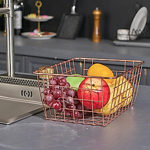 Wire Storage Baskets, Household Pantry Baskets 4 Pack, Wire Baskets For Organizing, Countertop, Closet, Bedroom, Bathroom, Make Life Tidier Metal Basket