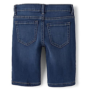 The Children's Place Girls' Denim Skimmer Jean Shorts, 2 Pack, Tessa Wash/Medium Blue Wash, 8