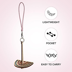 Wrist Yarn Holder, Portable Yarn Holder with Wrist Strap Stand Leather Wristband Yarn Dispenser Yarn Ball Minder Storage Wood Yarn Spinner Knitting Crocheting Supplies Gift for Craft Lovers