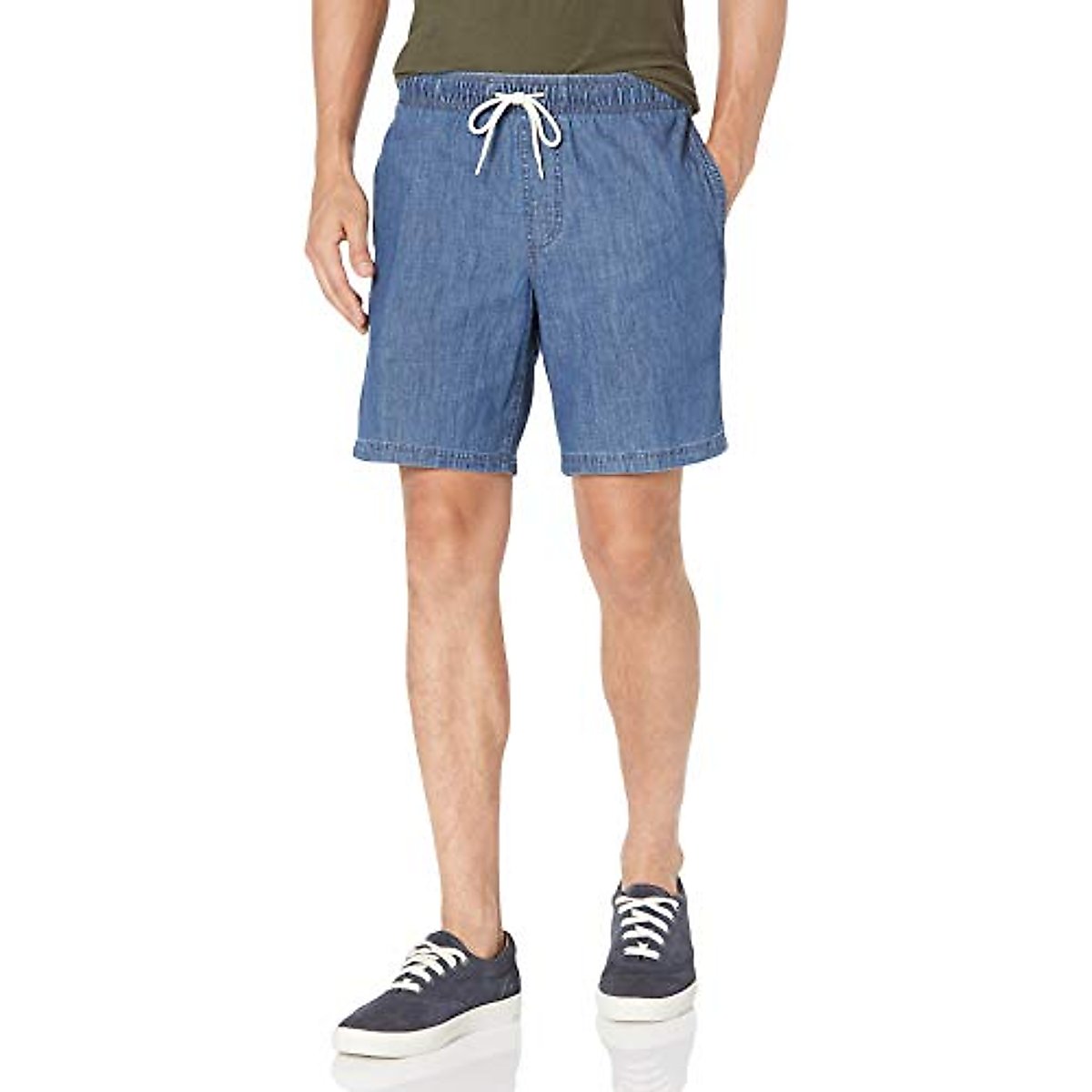 Amazon Essentials Men's Drawstring Walk Short (Available in Plus Size), Medium Wash Chambray, XX-Large