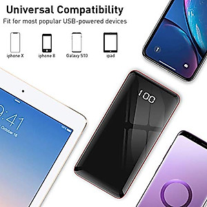 Bextoo Portable Charger Power Bank 30000mAh External Battery Pack with LCD Digital Display and USB-C Input, Dual USB Output High-Speed Charging for Cell Phones, Tablet and More