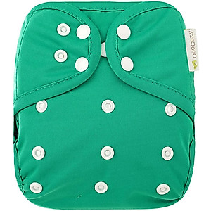 OsoCozy Economy Prefold Cloth Diaper Package - 3 Dozen Infant 4x8x4 Unbleached 100% Cotton Prefold Diapers (7-15 lbs) & 4 One-Size Diaper Covers (2 Blueberry and 2 Green)