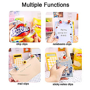 16 Pack Chip Bag Clips Transparent Kitchen Clips Cartoon Plastic Bread Bag Clips Cute Chip Clips Funny Bag Clips for Chips Snacks Food Storage