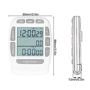 Multifunction Triple Timer, Car Home Universal 3 Channel Timer Clock + Millisecond + Stopwatch Count Down Timer LCD Display for Car, Home, Kitchen Monitors and Data Loggers