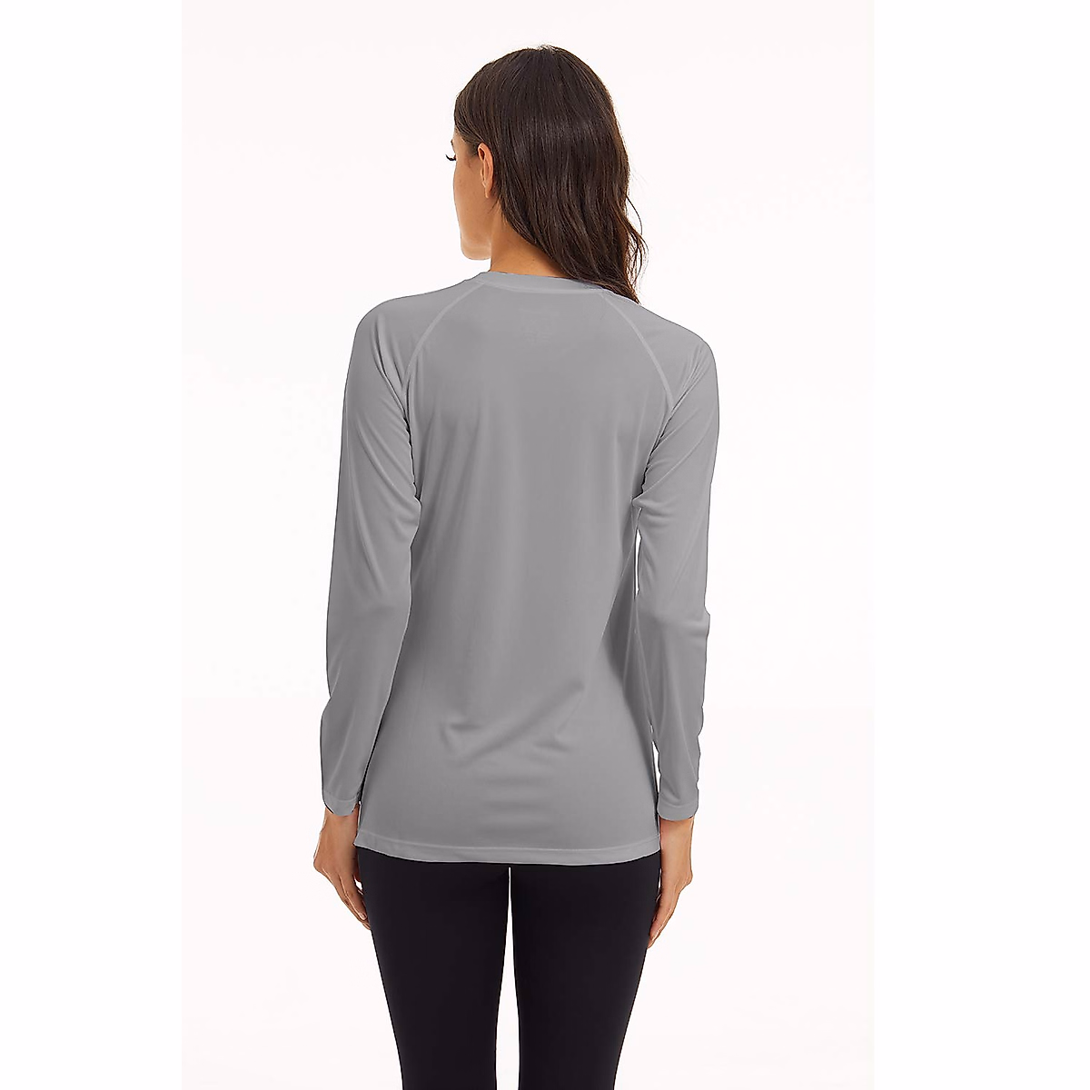 KINGFEN Women UPF 50+ Sun Protection Hiking Clothing Cozy Pastel Pullover Loose Long Sleeve Swim Athletic Shirt Women UV Protection Outdoor Activities Shirt Workout Clothes Light Grey Large