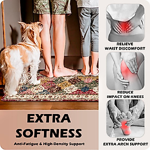 chiinvent Boho Style Kitchen Rugs and mats Set of 2,Retro Farmhouse Kitchen Mats for Sink,Cushioned Anti-Fatigue Comfort Kitchen Waterproof Non-Skid,Laundry Area Rugs Runner 17.3"x28"+17.3"x47"