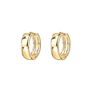 PAVOI 14K Yellow Gold Plated Sterling Silver Post Huggie Earrings | Small Hoop Earrings |Gold Earrings for Women
