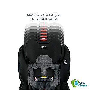 Britax Boulevard ClickTight Anti-Rebound Bar Convertible Car Seat, StayClean Grey - Stain, Moisture & Odor Resistant Fabric