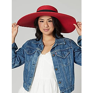 San Diego Hat Company Women's Adjustable Floppy SPF 50+ Sun Hat, Red, One Size