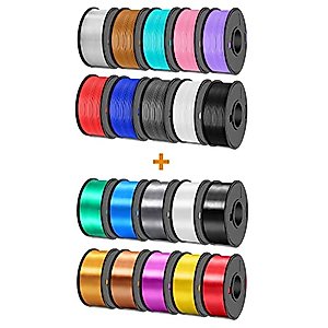 2500g 3D Printer Filament Bundle Multicolor, SUNLU PETG Filament&SUNLU Silk Filament, 10 Pack+10 Pack