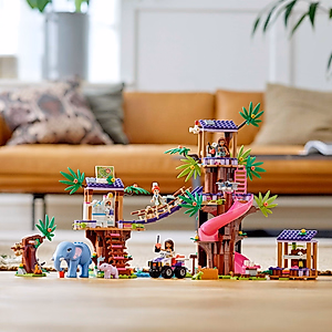 LEGO Friends Jungle Rescue Base 41424 Building Toy for Kids, Animal Rescue Kit That Includes a Jungle Tree House and 2 Elephant Figures for Adventure Fun (648 Pieces)