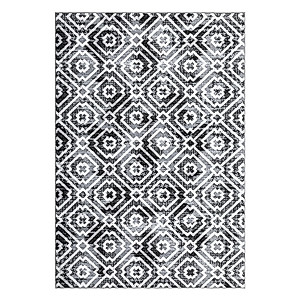 IMINROME Machine Washable 9x12 Area Rug Modern Large Rug Grey Modern Geometric Bedroom Living Room Throw Rug Non-Slip Distressed Dining Room Nursery Mat Non-Shedding Floor Accent Carpet