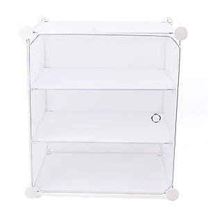 Portable Shoe Rack Organizer 12 Tier DIY Shoe Cabinet, 72 Pair White Plastic Stackable Closet Shoe Box Storage Cabinet for Entryway, Bedroom and Hallway Shoe Cabinet w/Doors