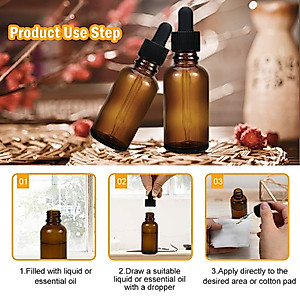 YoleShy 1oz Glass Dropper Bottle,99 Pack Amber Glass Bottles with Glass Droppers and Black cap for Essential Oils, Lab Chemicals, Perfumes