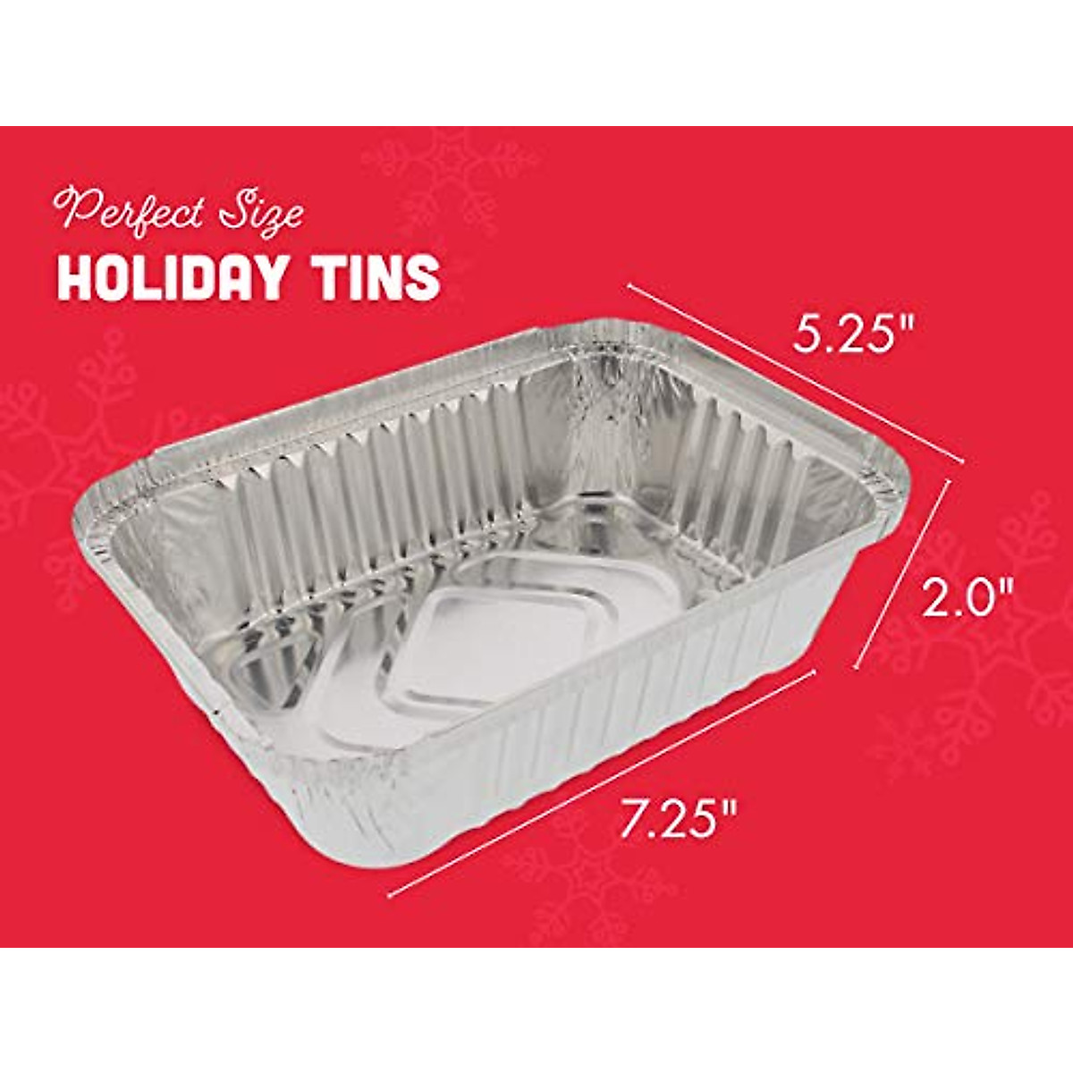 Gia's Kitchen Disposable Aluminum Pans with Lids, 24 Piece, Set of 12 - Heavy Duty Foil Pans with Lids Perfect for Leftovers, Holiday Treats, Gift Giving - Winter Friends Foil Container Rectangular