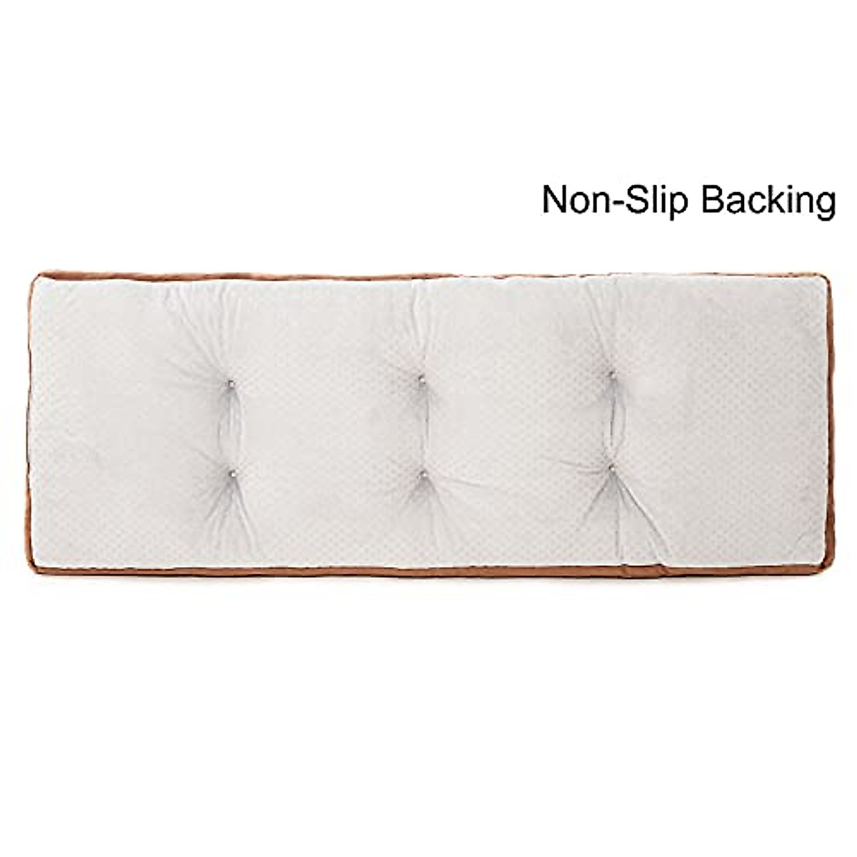 JAMPAYANG Bench Cushion, Non-Slip Tufted Bench Cushions for Swing, Shoe Storage, Window Seat (36"x14", Coffee)