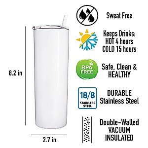 AVITO 20 oz Teacher Tumbler - Personalized Gift for Teacher - Stainless Steel Tumbler with Lid and Straw - Gifts for Teacher - Teacher Life Tumbler - Teacher Gifts