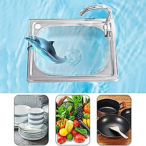 Mini Wall Hanging Sink Station,Stainless Steel Kitchen Washing Station, Utility Laundry Portable Single Bowl Hand washing Basin ,with Stand and Hot cold Tap,for Garage, Garden, Kitchen, RV ( Size : 52