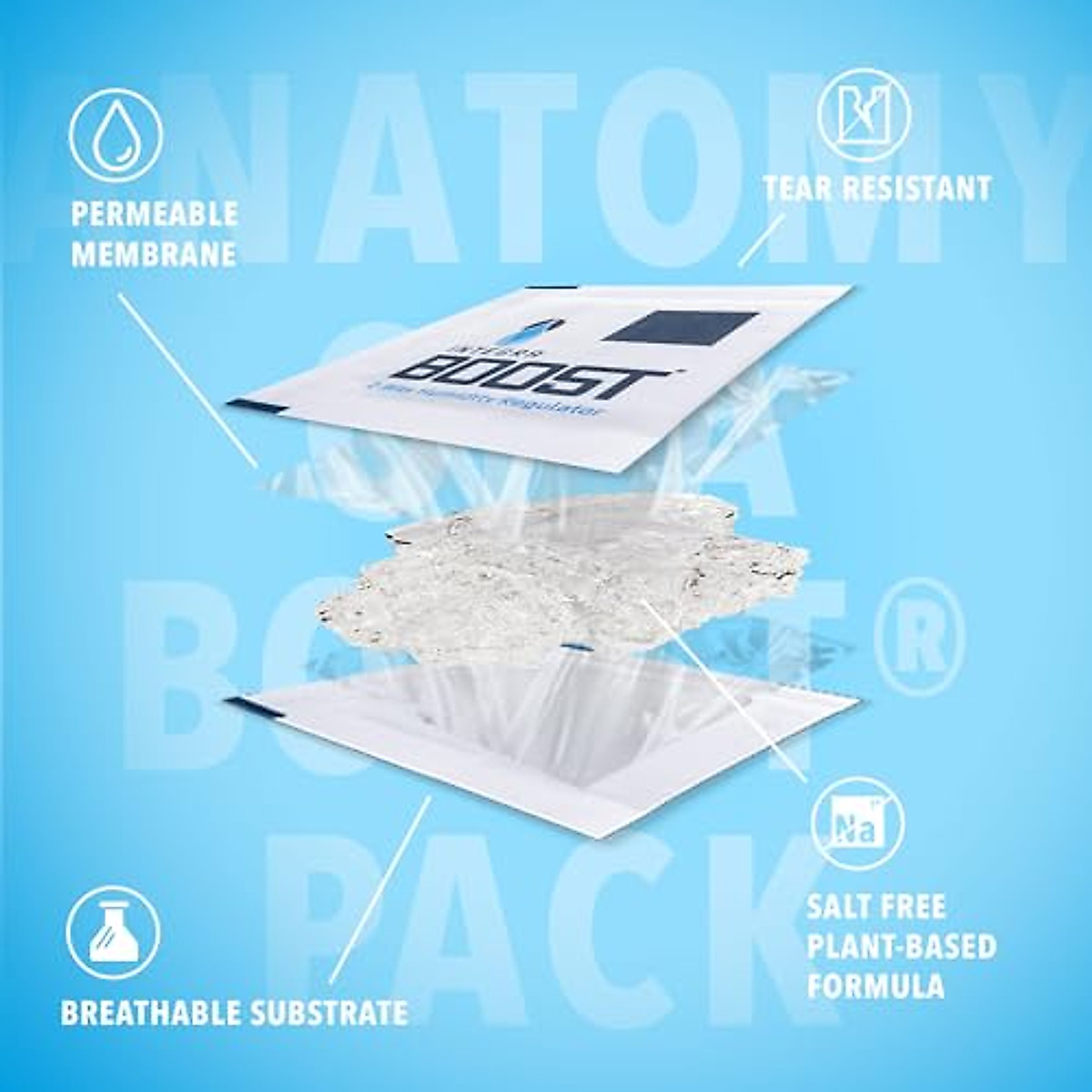 Integra Boost - 55% RH Level - 8 Gram Size - Two-Way Humidity Control Pack Incl. Replacement Indicator Cards - Food Storage & Herbs Preserver Moisture Balancer, Protects 1 OZ (Pack of 6)