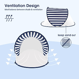 ISILER Pop Up Beach Tent, Portable Outdoor Beach Shade Tent, UPF 50+ Baby Beach Shelter, Easy Setup Windproof Waterproof Beach Canopy