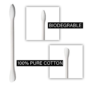Pointed Q Tips Qtip Bleeker and Röwe Individually Wrapped Cotton Swabs 180 Count - Chlorine & Oil Free - Recyclable & Biodegreadable - Perfect for Travel Makeup