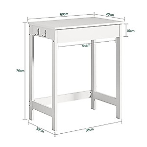 Haotian FWT43-W,White Computer Desk Workstation Writing Desk Children Teenagers Desk