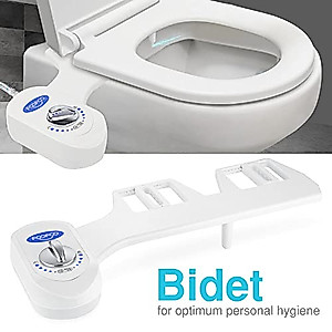 FOOFOO Bidet Fresh Water Spray Non-Electric Mechanical Self Cleaning Nozzles White for Toilet Attachment Easy to Install