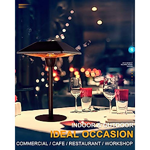 Star Patio Electric Patio Heater, Infrared Heaters, Tabletop Heater, Electric Outdoor Heaters, Outdoor Patio Heater, Classic Sandy Black, 1500W, STP1566-DT