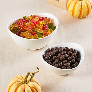 LYEOBOH 3 Tier Serving Bowls Set Tiered Serving Stand, Porcelain Oval Bowls with Collapsible Metal Stand for Entertaining, Party, Dessert Display, Candy, Chip and Dip (Gold)