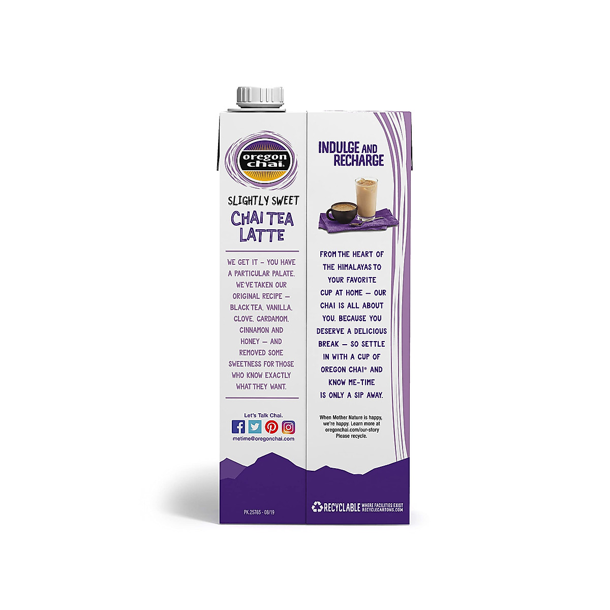 Oregon Chai Slightly Sweet Chai Concentrate, 32 Fluid Ounce (Pack of 6)