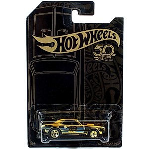 Hot Wheels 2018 50th Anniversary Black & Gold Series '67 Camaro Chase 1/64 Scale Diecast Model Car, unisex