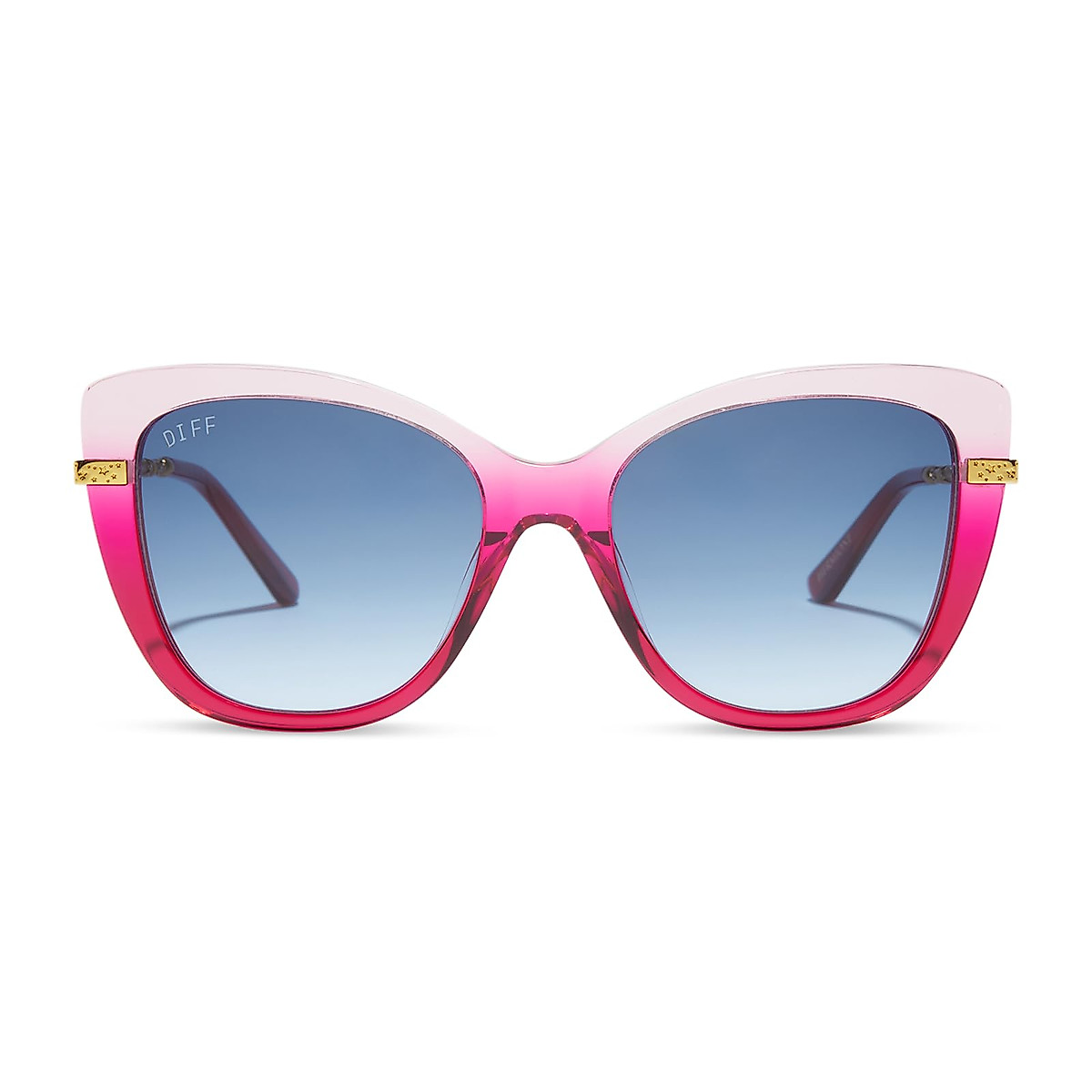 DIFF Harry Potter Hermione Granger 2.0 Square Sunglasses for Women UV400 Protection, Ombre Pink + Blue Bell Gradient