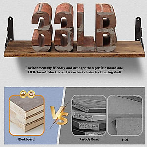 IARTOPS Long Floating Shelves, 47.3 Inch Large Wall Mounted Shelves Set of 2, Wide Storage and Display Shelf with Brackets for Living Room, Bedroom, Kitchen, Bathroom, Office and Books, Rustic Brown