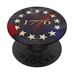 13 Star Flag Betsy Ross Distressed 1776 American Patriotic PopSockets Grip and Stand for Phones and Tablets