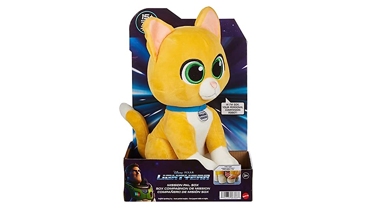 Mattel Lightyear Sox Plush Toy - 9-Inch Cat with Sound
