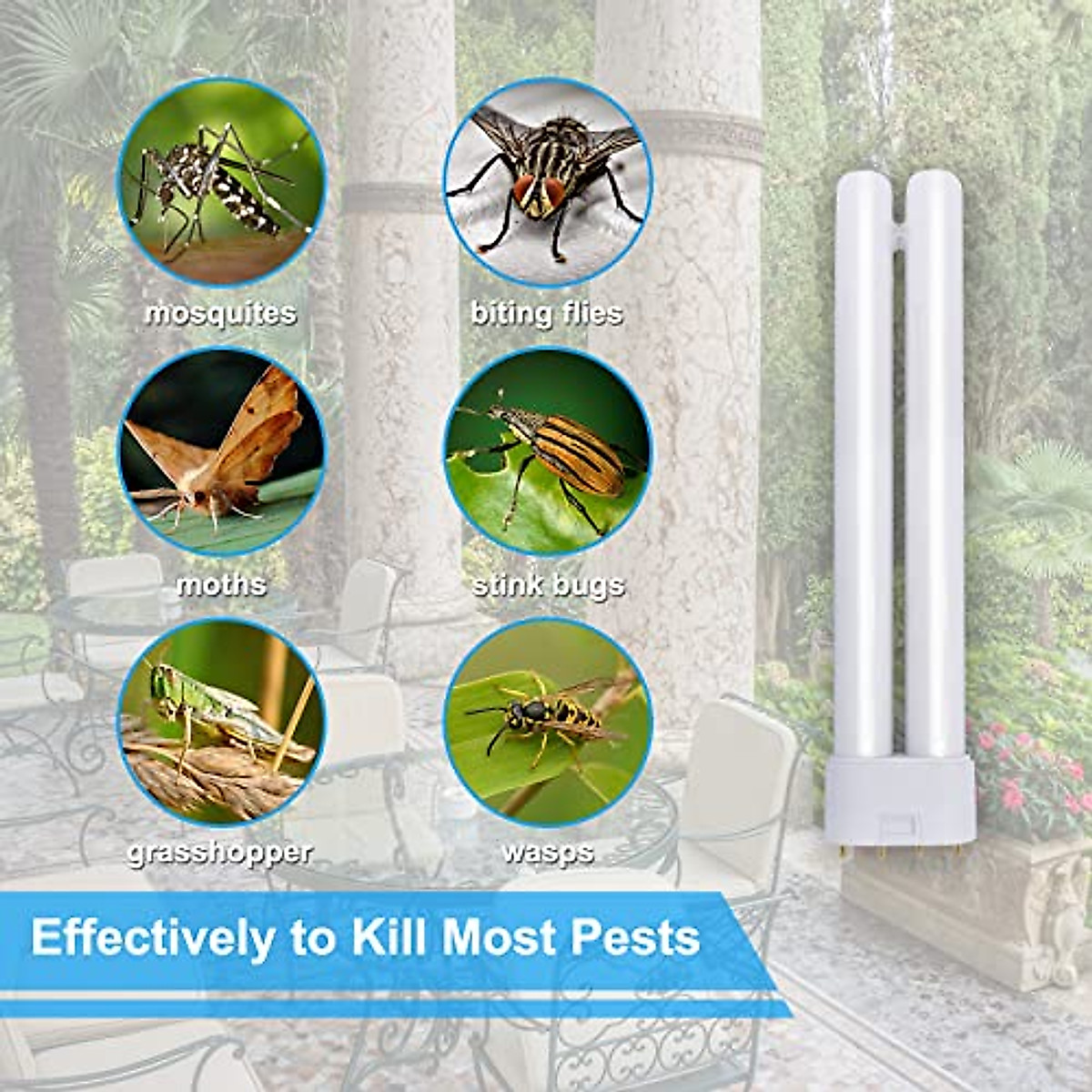 18W Bug Zapper Bulb Replacement for Stinger 2 Light Bulb - for Stinger Bug Zapper H Shaped Twin Tube Bulb Indoor Outdoor Bug Zapper Light Bulbs with 4 Pin Base